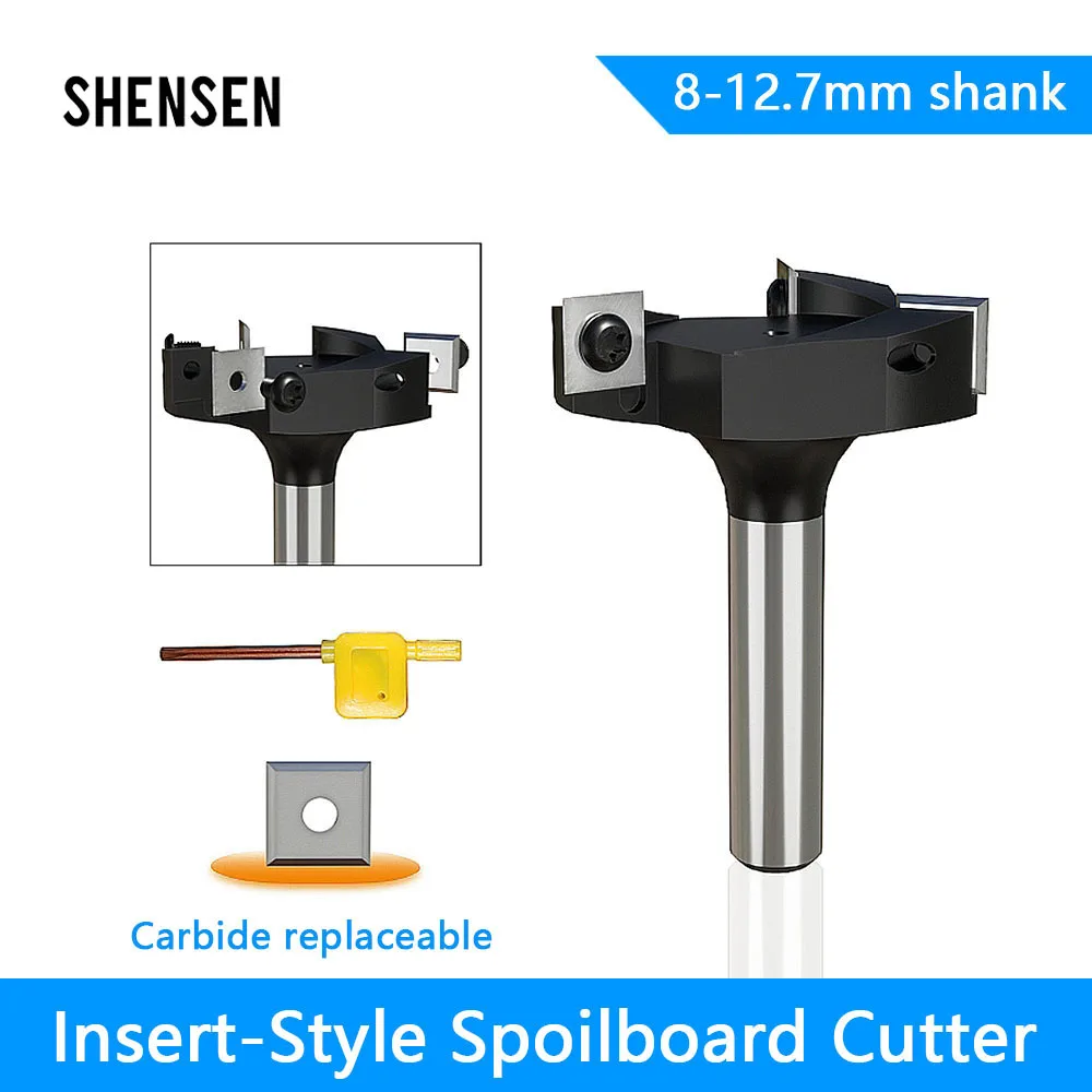 1Pc-8-12-12-7mm-CNC-Surfacing-Router-Bit-Insert-Style-Spoilboard-Face ...