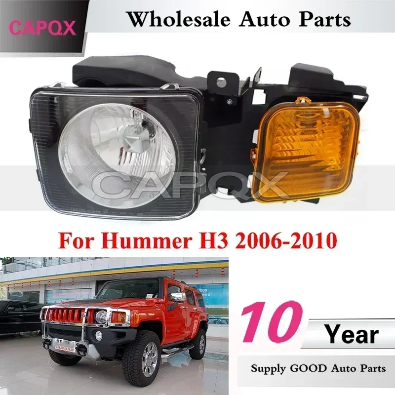 CAPQX Brand Front Bumper Headlight For Hummer H3 2006-2010 Head Light ...