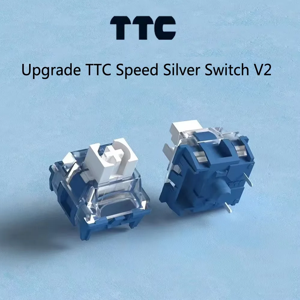 TTC Speed Silver V2 Switches Mechanical Keyboard 3 Pins Linear Lubed ...