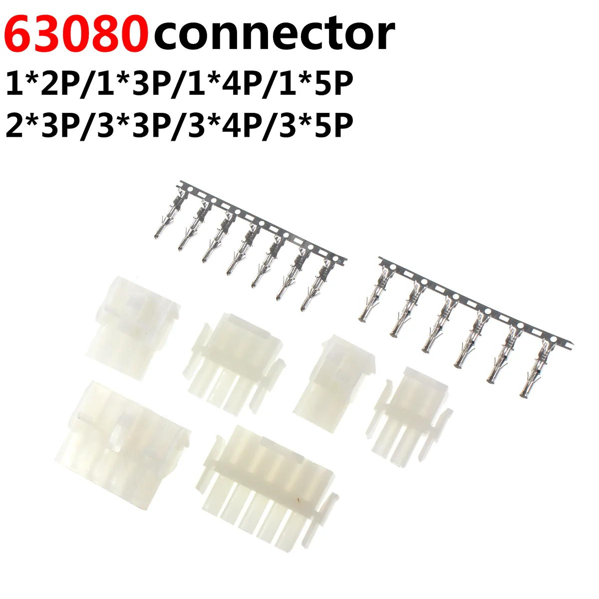 5Set-63080-1x4P-4-P-Pin-Male-Female-Housing-Plug-6-35mm-0-25inch-Pitch ...