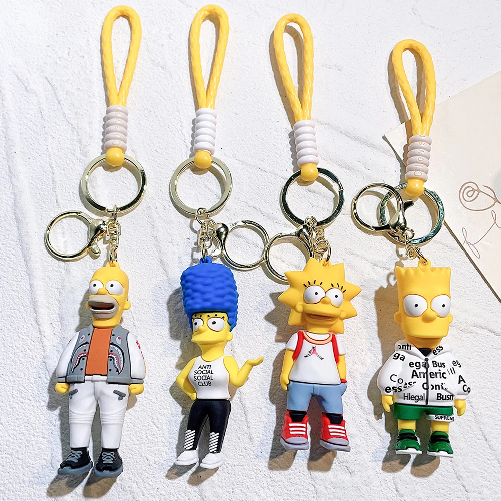 Disney-Anime-Cartoon-Figure-The-Simpsons-Silicone-Keychain-Cute-Bart ...