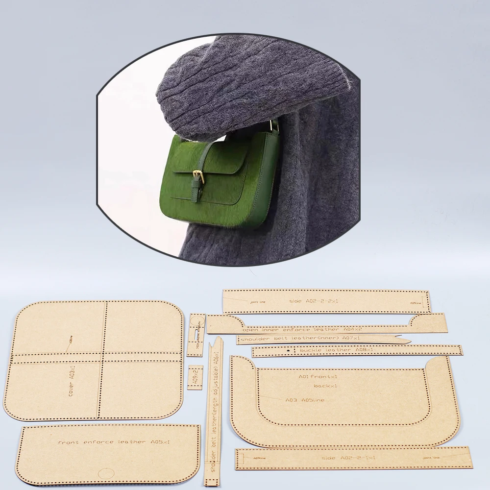 500gsm kraft paper sewing pattern leather craft women shoulder bag die ...