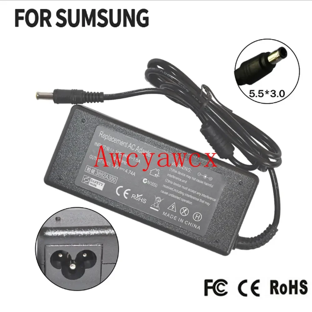 90W-19V-4-74A-AC-Laptop-Adapter-For-samsung-RV711-R428-R410-R65-R520 ...
