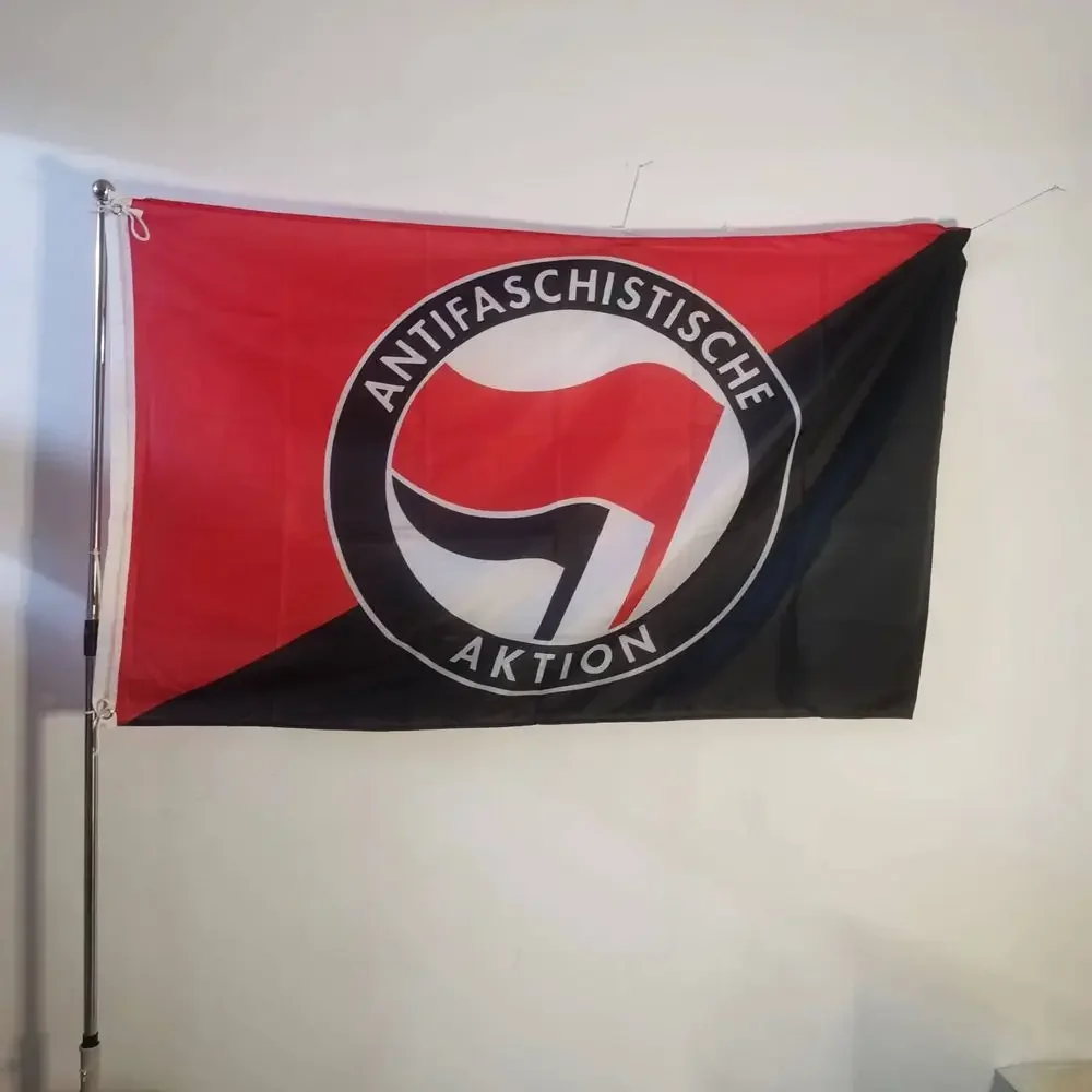 Antifascist Action Flag 3x5Ft Large Flag Punk Anarchist Antifa Anarchy ...