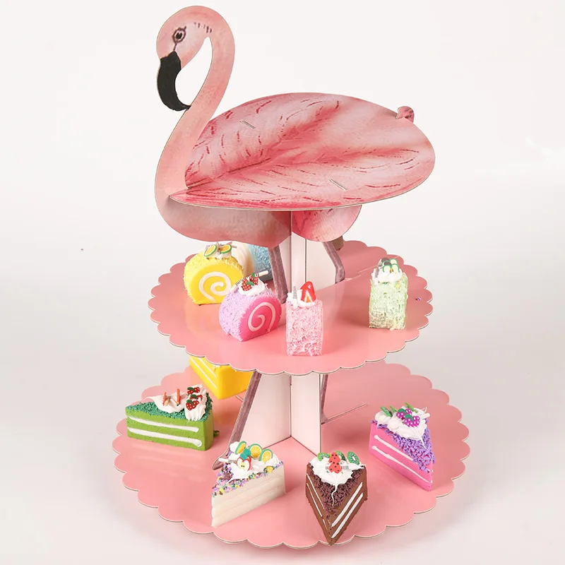 Birthday-party-Dress-up-Cake-Decoration-Flamingo-Multi-layer-cake-tray ...