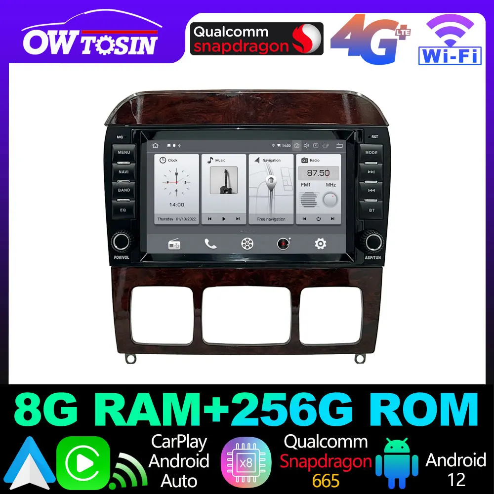 8-Android-12-8G-256G-Car-Radio-GPS-Navigation-For-Mercedes-Benz-S-Class ...