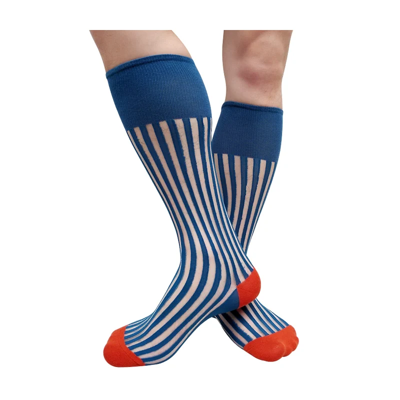 Calcetines-formales-de-negocios-para-hombre-medias-sexis-azules-a-rayas ...