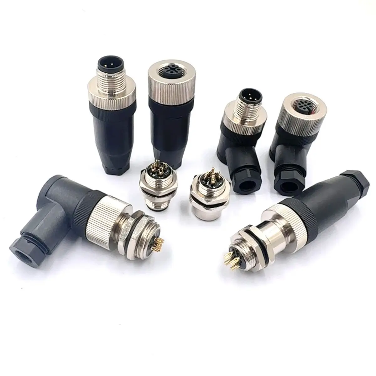 IP67-M12-Sensor-Connector-Assembly-3-4-5-8-12-Pin-Screw-Locking-Wire ...