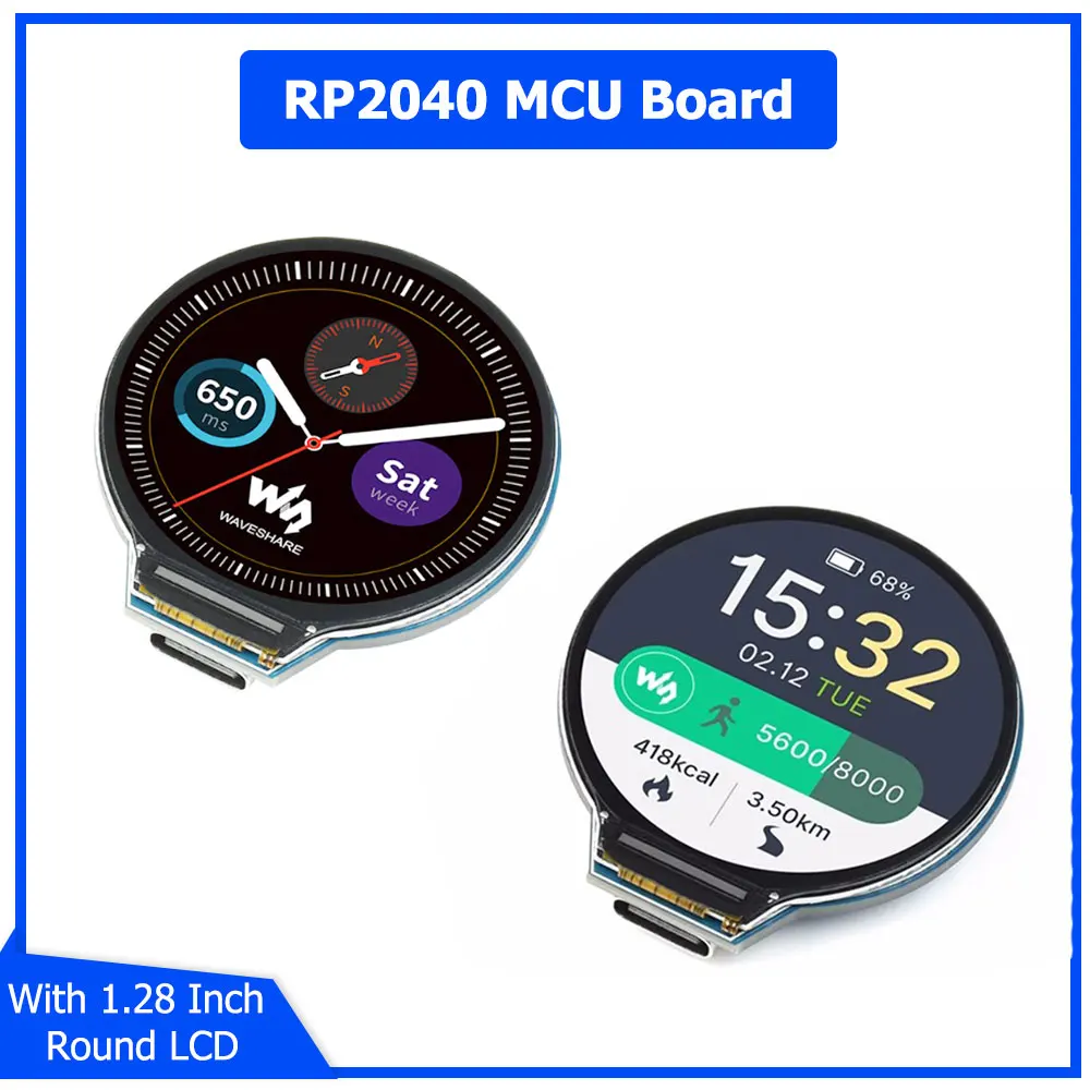 Raspberry-Pi-PICO-RP2040-development-board-Onboard-1-28inch-Round-LCD ...