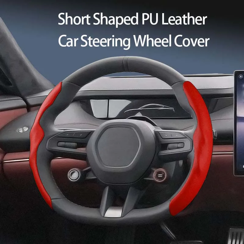 2PCS Short Anti Fouling Sheepskin Steering Wheel Cover Anti slip, Ultra ...