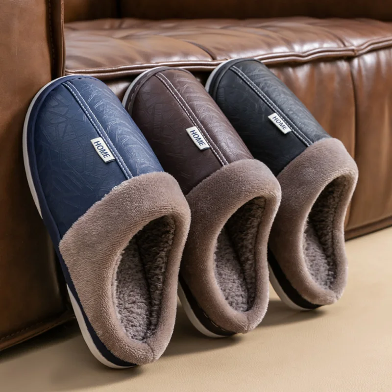 Men-s-PU-Leather-Waterproof-Slippers-for-Indoor-Use-Autumn-and-Winter ...