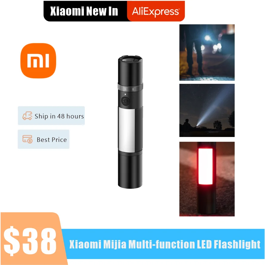 New-Xiaomi-Mijia-Multi-function-LED-Flashlight-Zoomable-Ultra-Bright ...