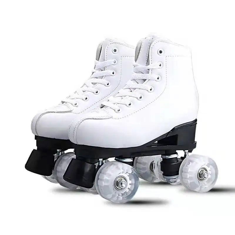 Adult Double Row Roller Skates Men and Women Flashing Four-Wheel Skates ...