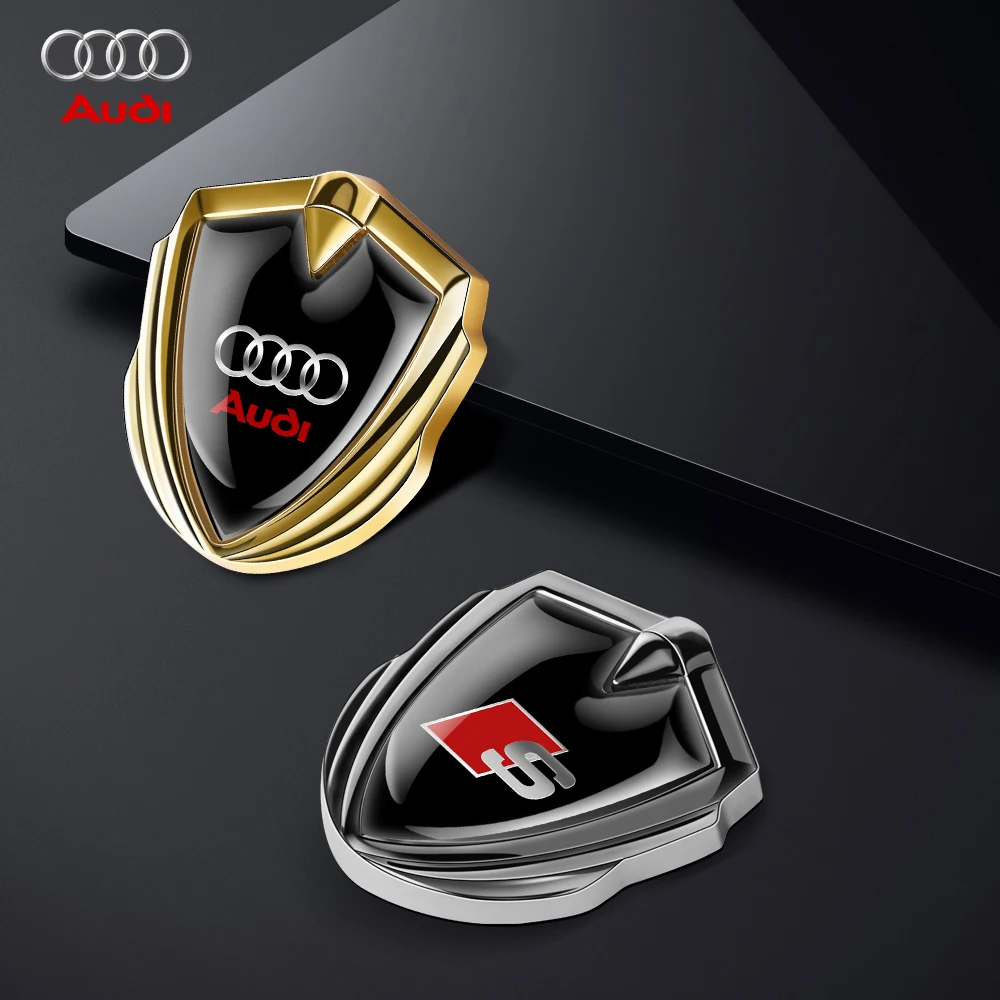 Car 3D Emblem Stickers Fender Rear Trunk Body Badge Decal For Audi A4 ...