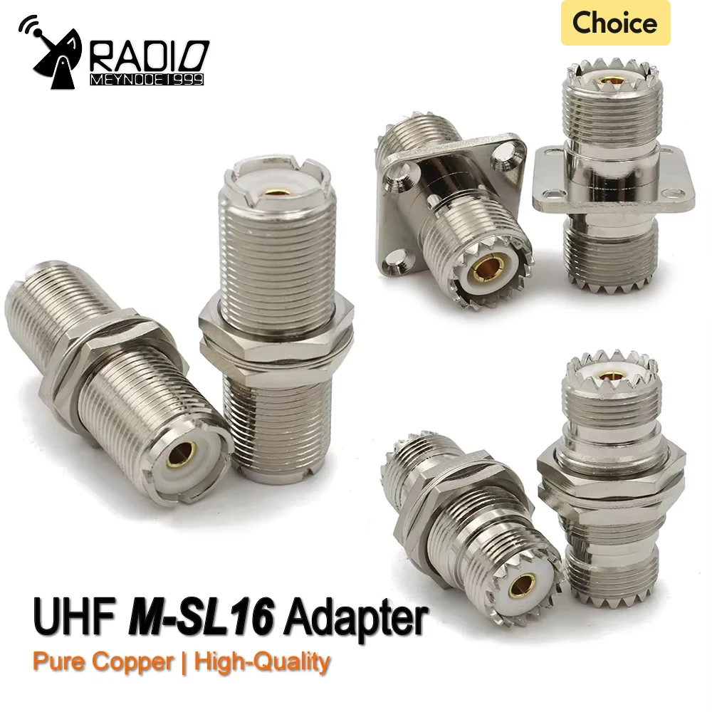 PL259 UHF to UHF Female Jack Straight 4-Hole Flange Panel Chassis Mount ...