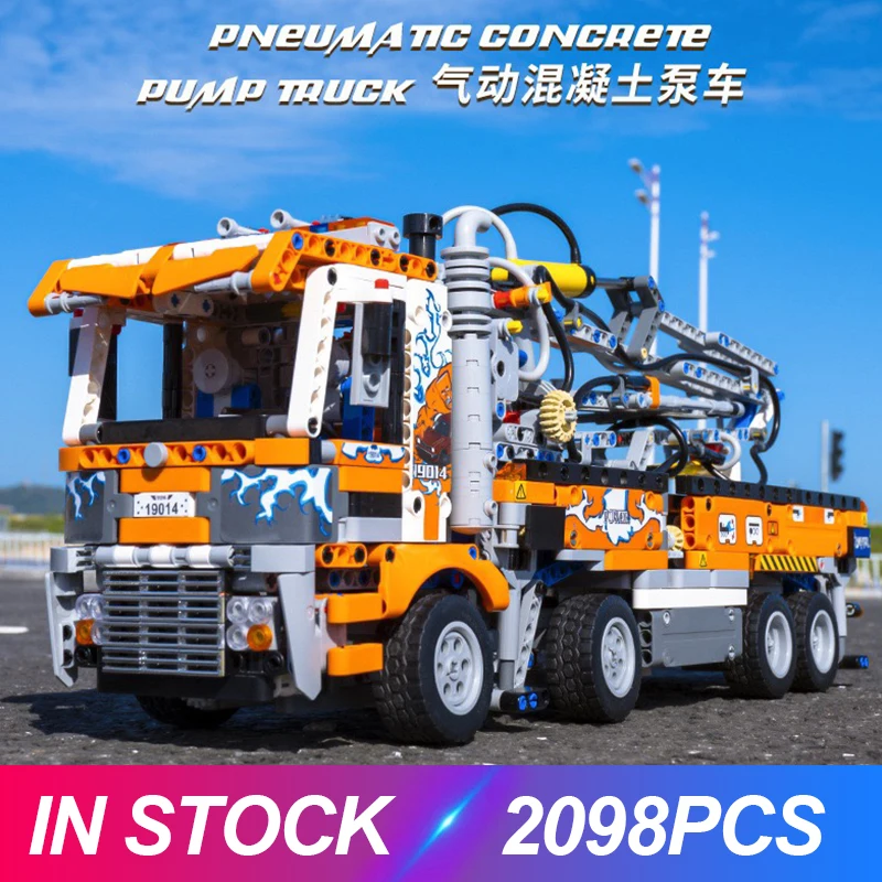 MOULD KING camión con bomba de hormigón neumática, 19014, Compatible ...