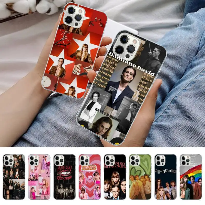 Maneskin Damiano David Phone Case for iPhone 11 12 13 미니 프로 맥스 8 7 6 6S 플러스 X 5 S SE 2020 XR XS ...