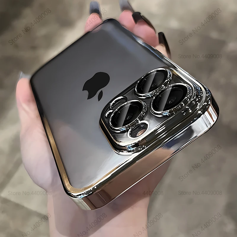 Luxury-New-High-Quality-Plating-Clear-Case-For-IPhone-15-14-11-12-13-14 ...