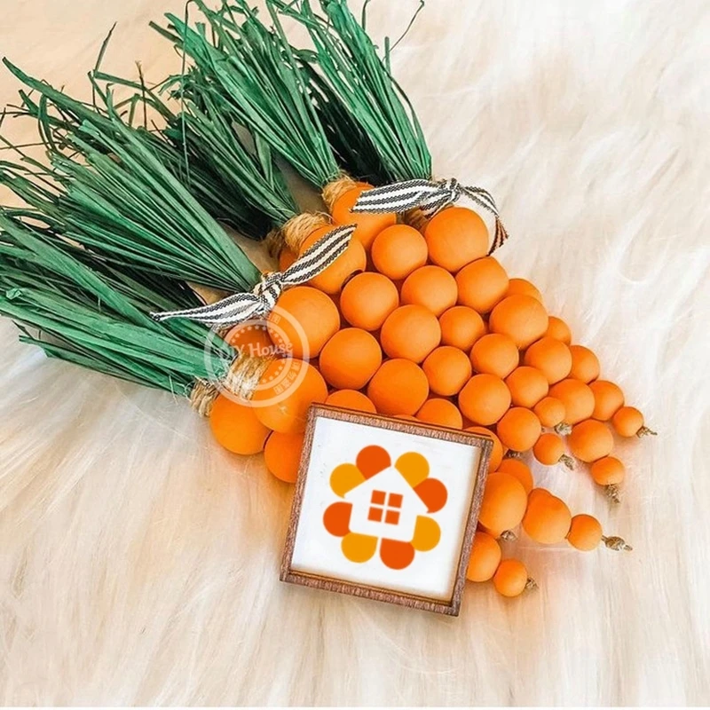 3PCS-Wooden-Carrots-Beads-String-Easter-Wood-Pendant-for-Happy-Easter ...