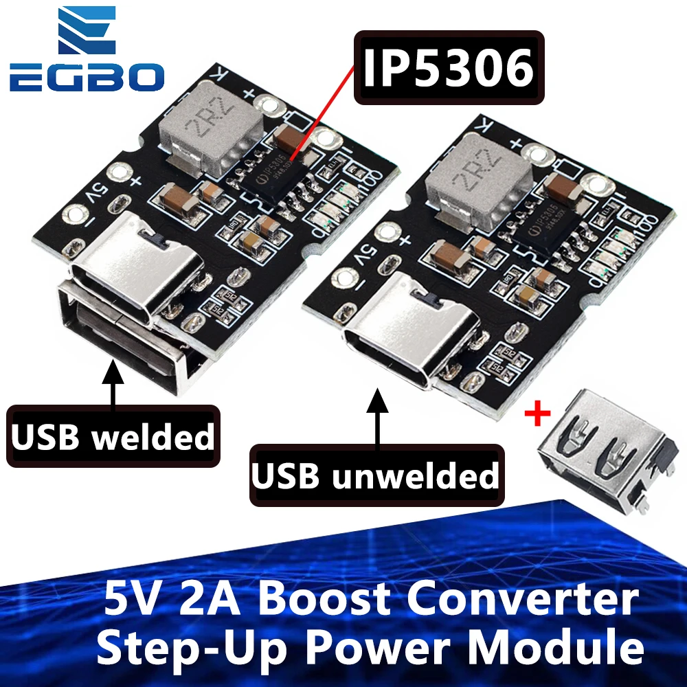 Type-c Usb 5v 2a Boost Converter Step-up Power Module Lithium Battery ...
