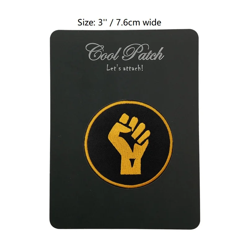 3" RAISED FIST IRON ON PATCH The Resistance Resist Black Gold Power ...