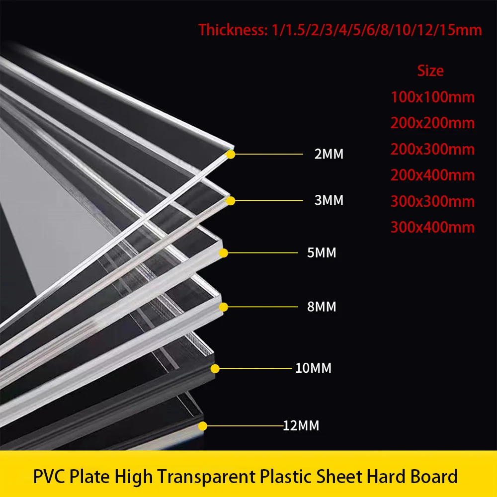 Thickness 1-15mm PVC Plate High Transparent Plastic Sheet Hard Board ...
