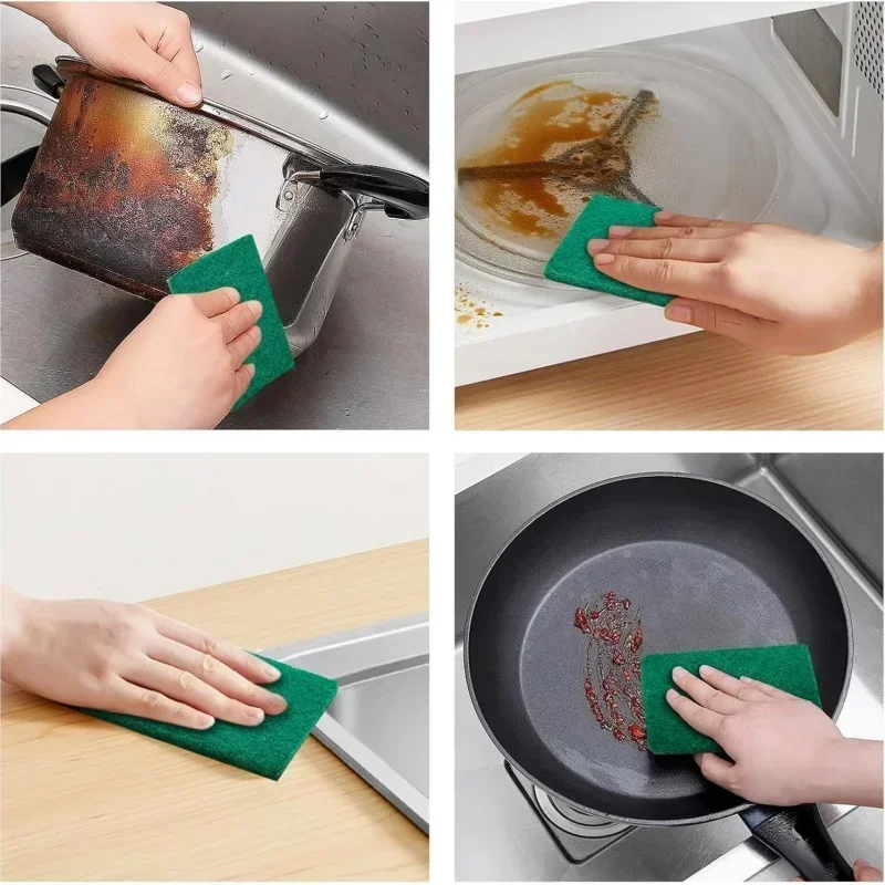 5/10pcs Reusable Green Scouring Pads – Kitchen Essentials Store