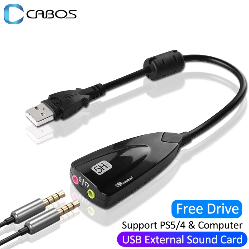USB External Sound Card Adapter Stereo Mic Speaker Headset Audio USB to ...