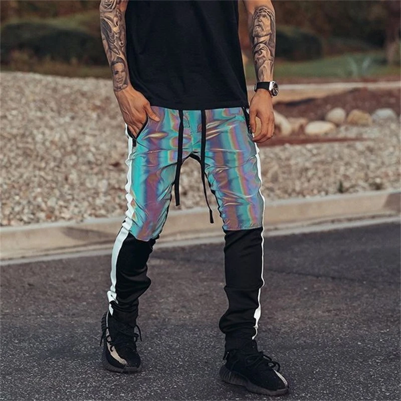 Rainbow Reflective Pants Mens | Fashion Men Reflective Pant | New ...