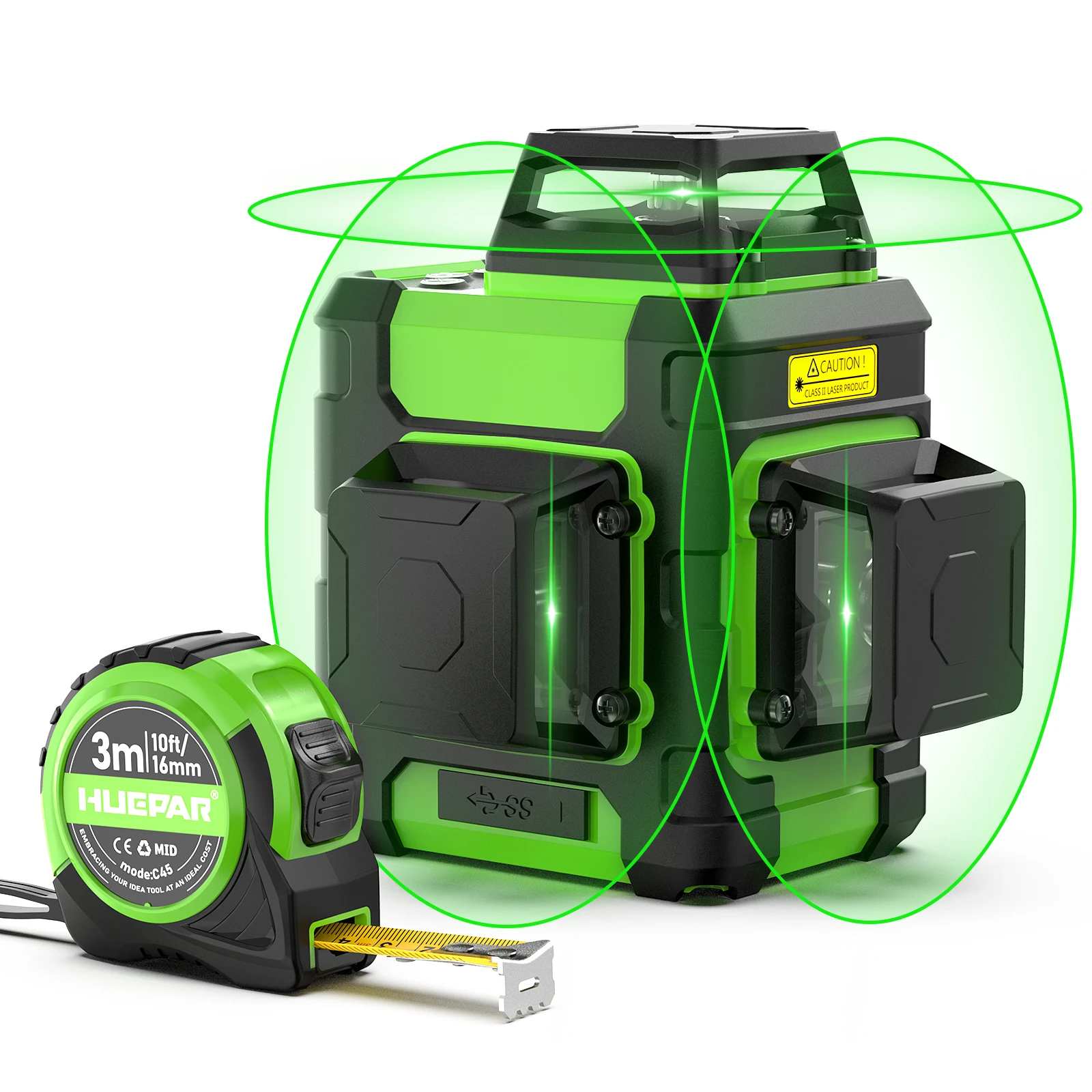 Huepar-12-Lines-Laser-Level-360-3D-Cross-Line-Laser-Three-Plane-Self ...