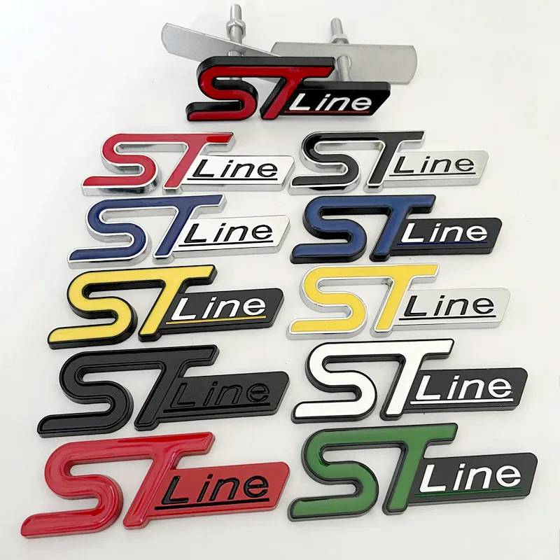 3D Metal Logo ST Line Badge Car Trunk Front Grill Emblem For Ford Focus ...