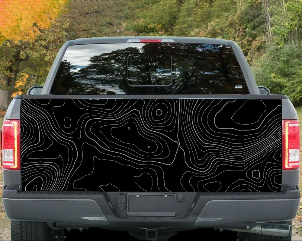 Customizable-Topographic-Pattern-Car-Sticker-Truck-Suv-Tailgate-Sticker ...