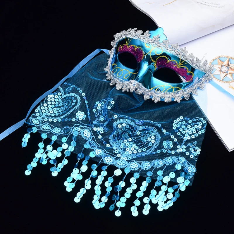 1PCS Fashion Luxury Masquerade Sequined Veils Mask Women Girls Sexy Fox ...