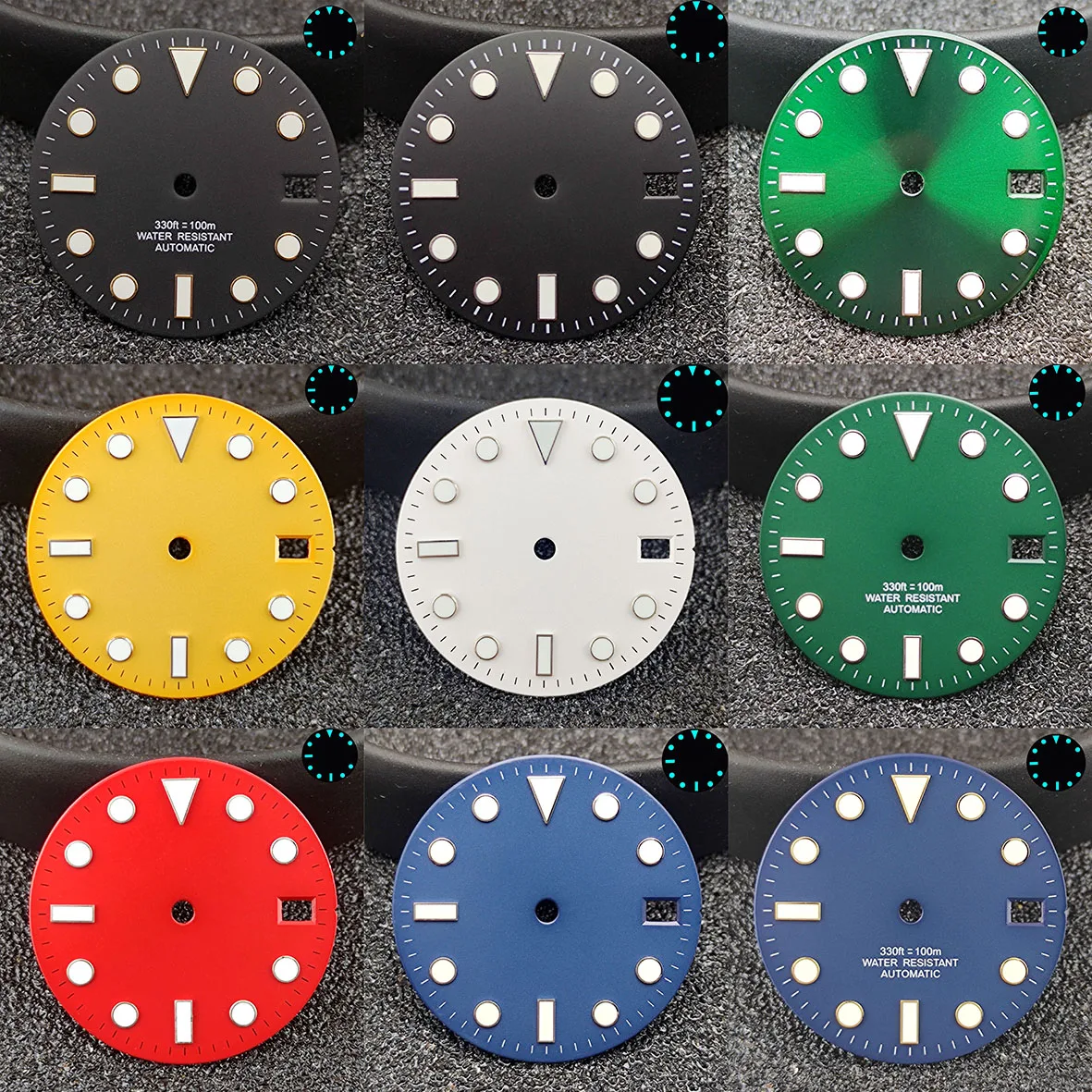 Watch-dial-28-5mm-Blue-green-luminous-dial-suitable-for-NH35-movement ...