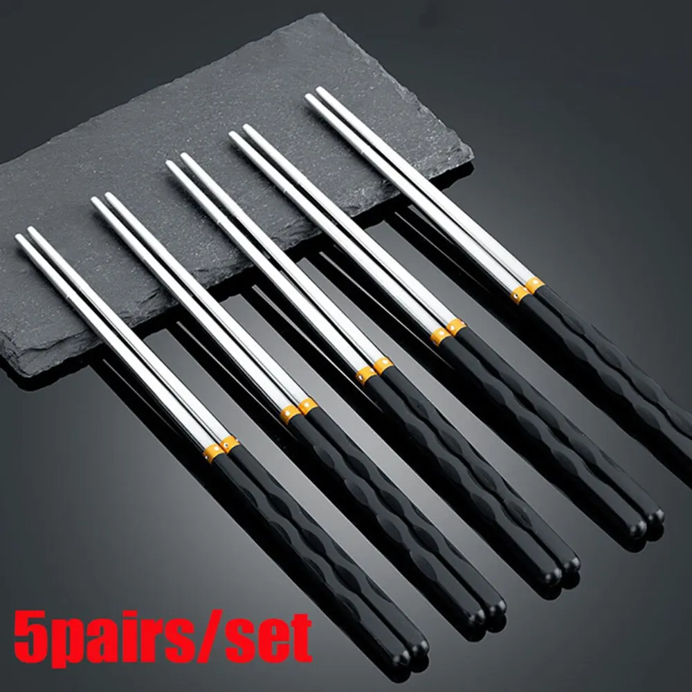 Chopsticks-Non-Slip-Stainless-Steel-Alloy-Chopsticks-Home-Hotel ...
