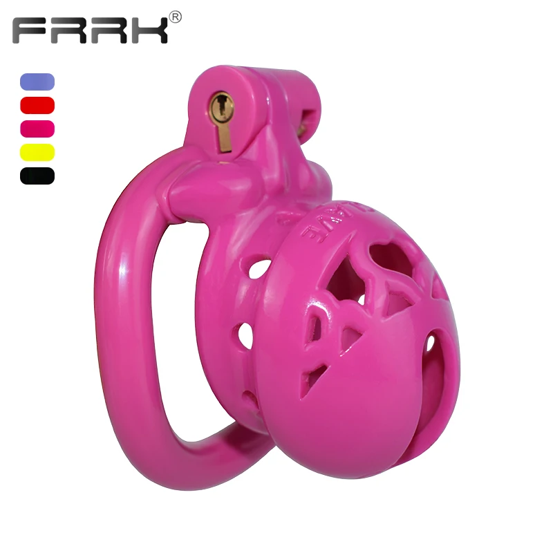 FRRK-jaula de castidad de plástico ligero para hombres, dispositivo con apertura de Cobra, 4 ...