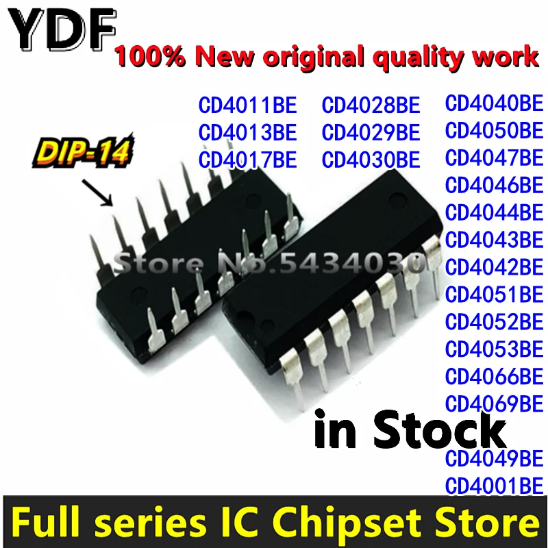 (10pcs) 100% New CD4001BE CD4011BE CD4013 CD4017 CD4040 CD4046 CD4047 CD4049 CD4051 CD4052 ...