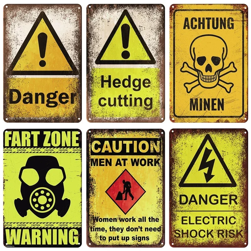 Caution-Vintage-Metal-Plaque-Warning-Slogan-Metal-Tin-Sign-Retro-Metal ...