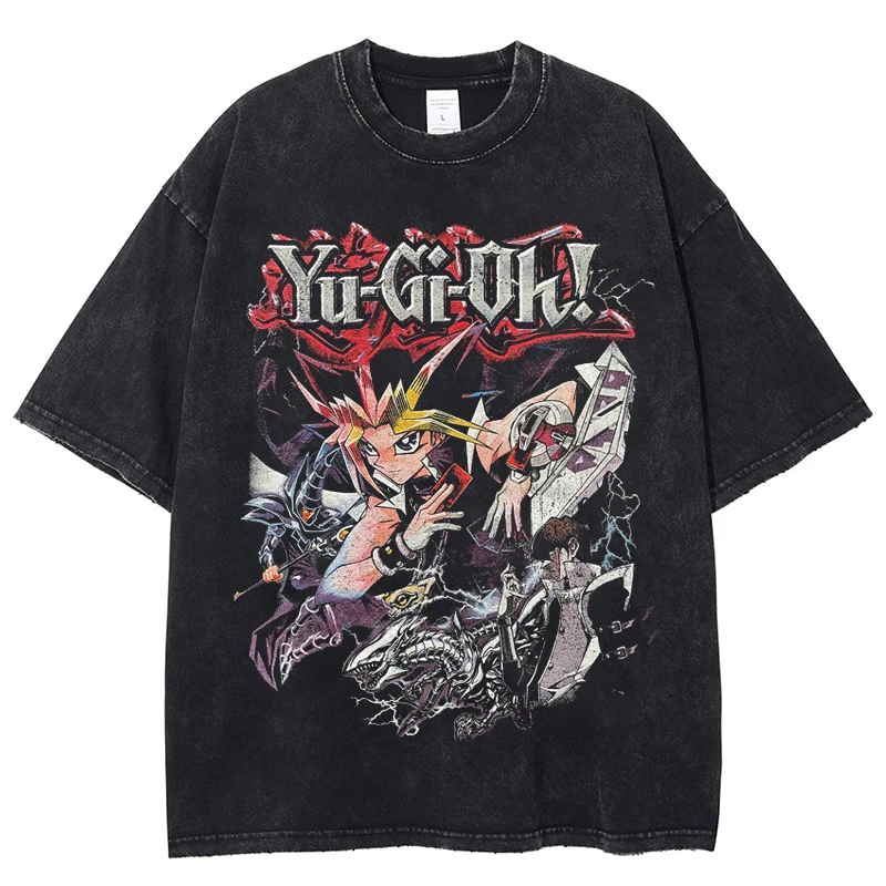 Anime-Yu-Gi-Oh-Vintage-Washed-T-shirt-Men-Yugi-Muto-Graphic-T-shirt ...