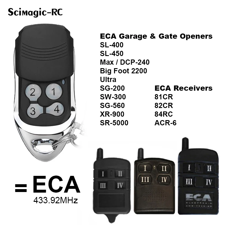 ECA Garage Gate Controller Handheld Transmitter for 81CR 82CR 84CR ACR ...