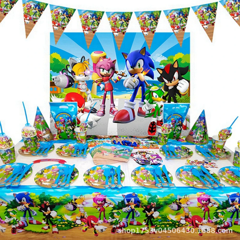 Bandai-Cartoon-Sonic-Party-Supplies-Boys-Birthday-Party-Disposable ...