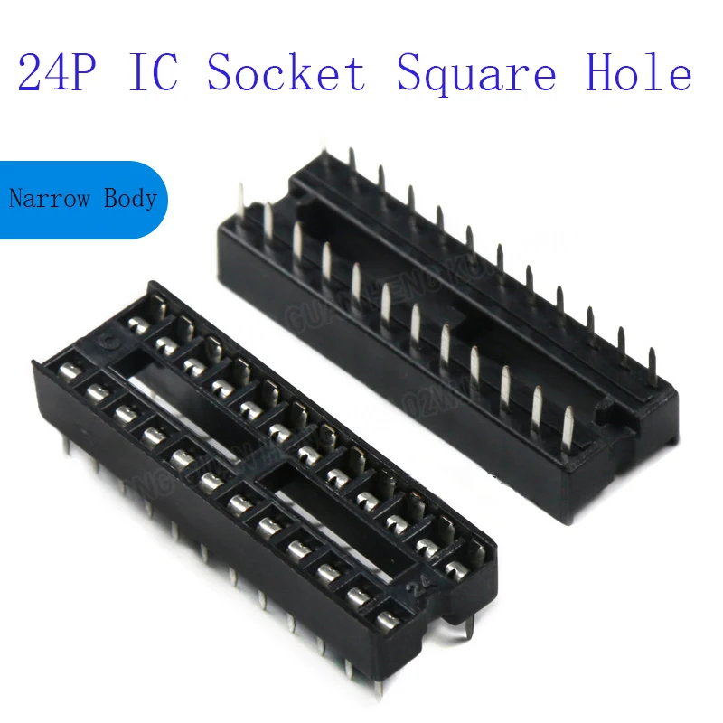 5/10/20Pcs 24P Square Hole Straight Plug IC Socket DIP-24P Chip Base ...