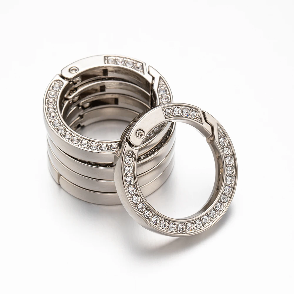 5pcs O Spring Ring Keyrings Studded With Diamonds For DIY Key Buckle ...