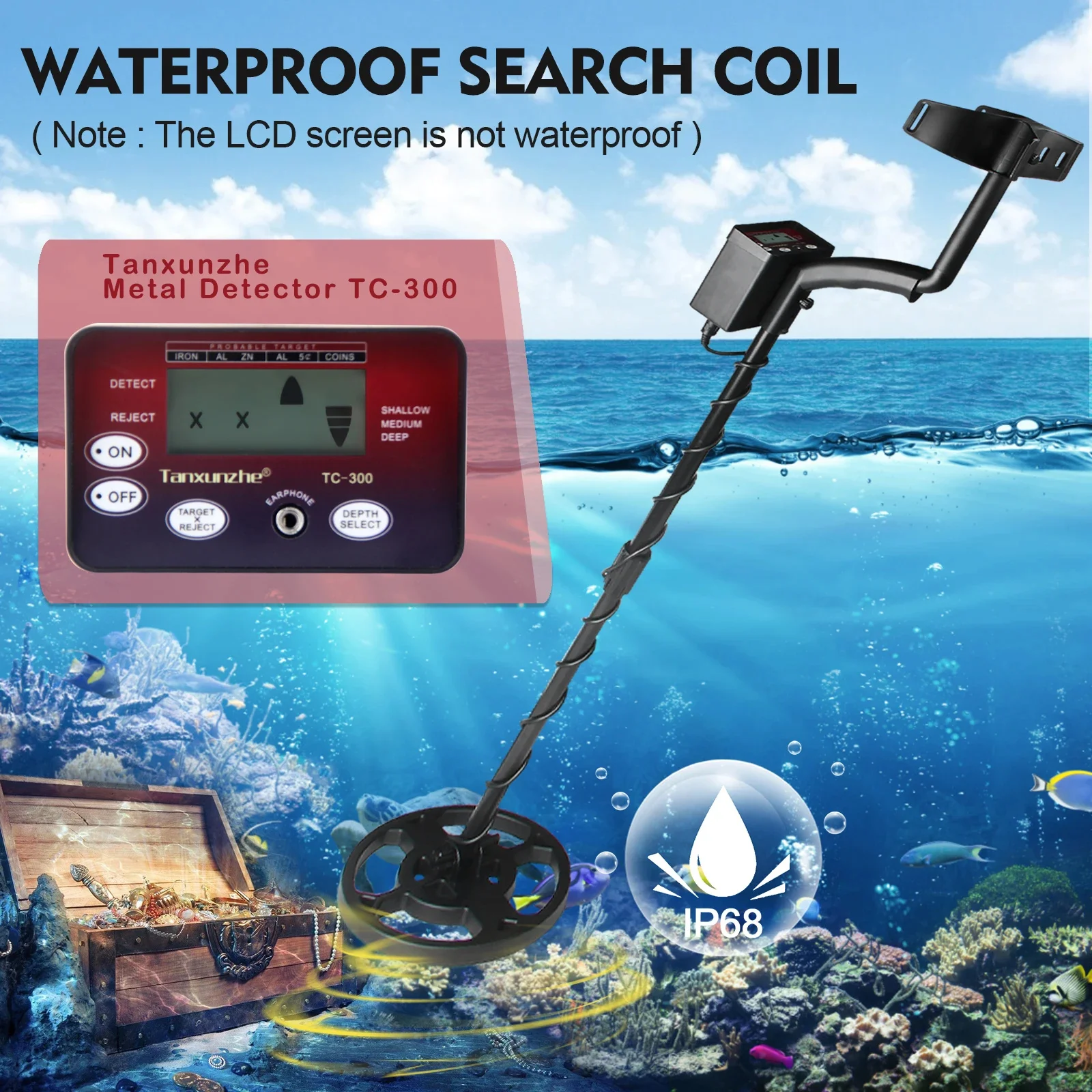TC-300 Hot Underground Metal Detector Gold Detectors Treasure Hunter ...