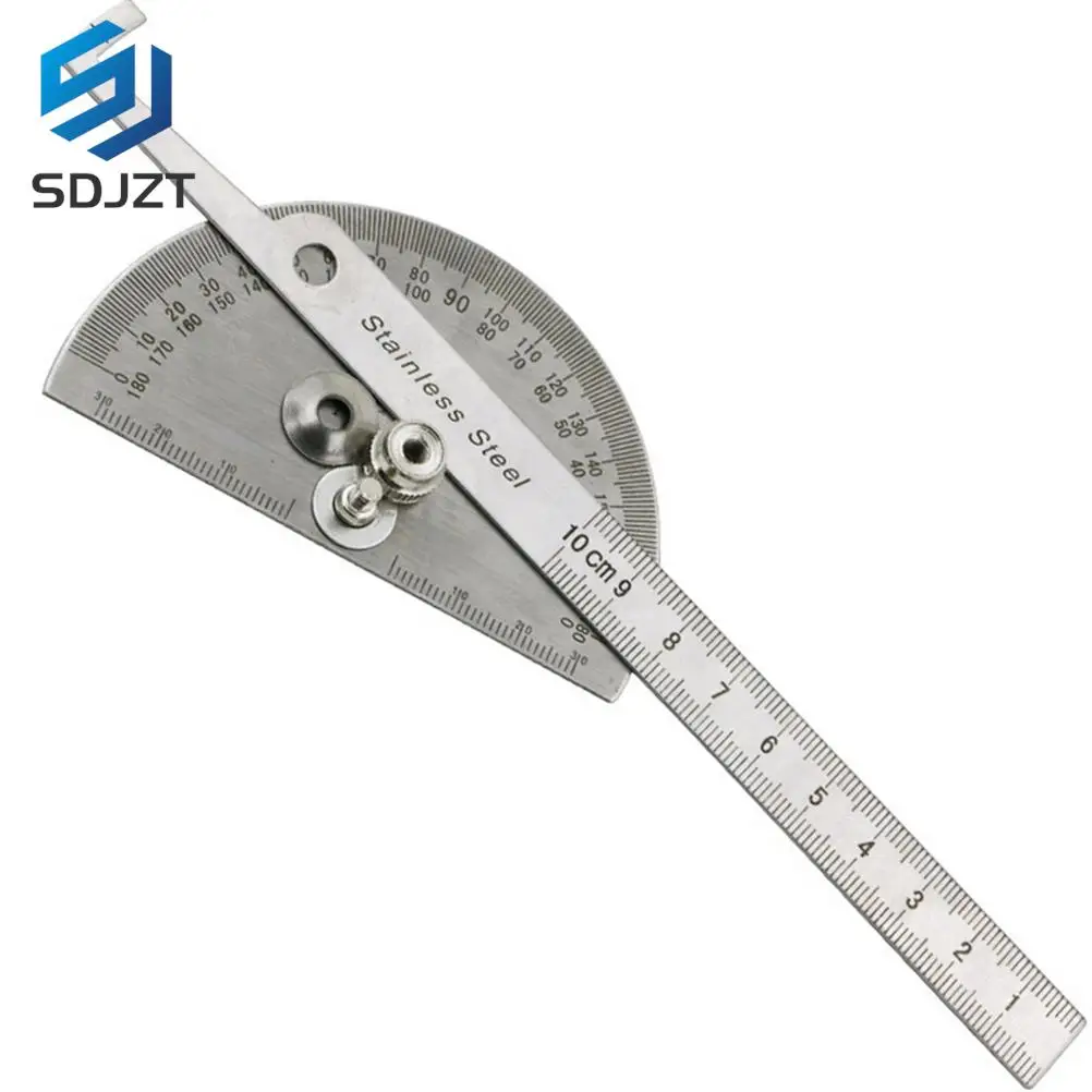100mm-0-180-Stainless-Degree-Protractor-Angle-Finder-Arm-Rule-Measure ...