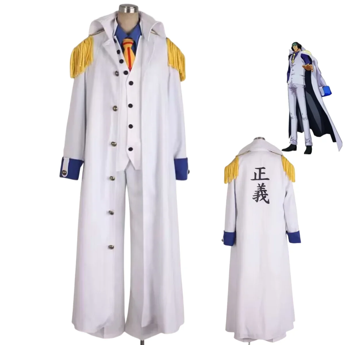 Anime-Admiral-Aokiji-Kuzan-Cosplay-Costume-Marine-Military-Uniform-Long ...