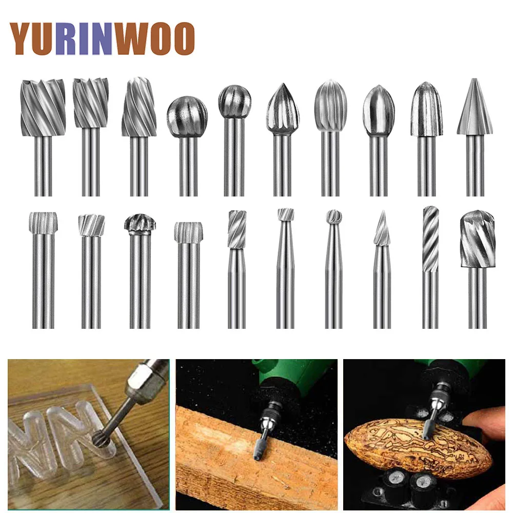 Carving-Bits-Wood-Engraving-Router-Bit-with-1-8-3mm-Shank-20Pcs-HSS ...