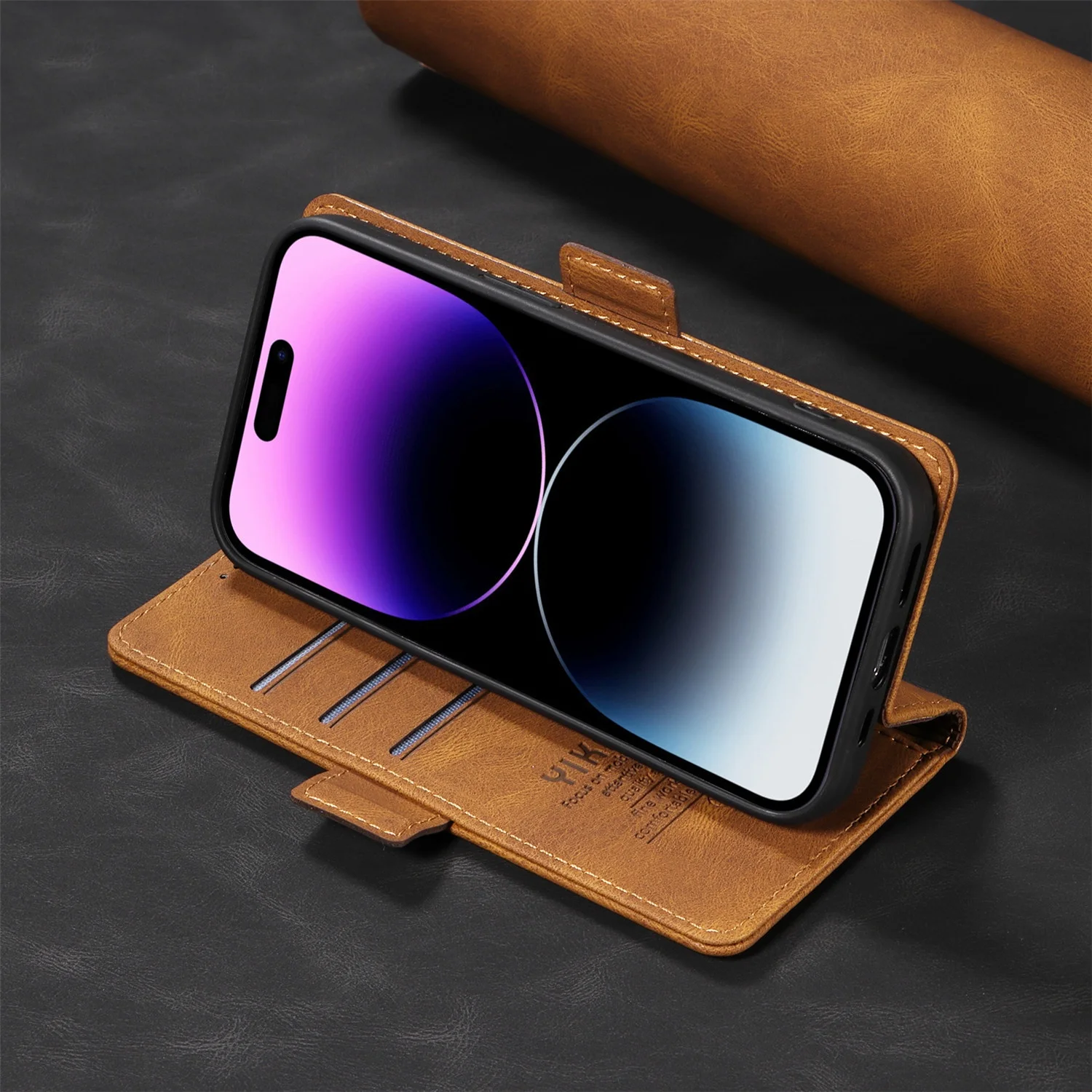 Premium Leather Magnetic Flip Wallet Phone Stand Cover for iPhone XR ...