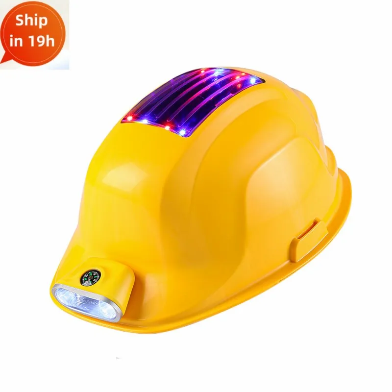 Construction Safety Helmet With 2 Fans LED Headlight 8000mAh ...