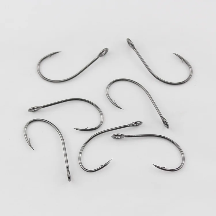 100-pcs-High-carbon-steel-Fishing-Single-Hook-Nickel-Large-Hole-Sharp ...